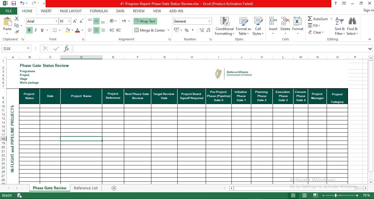 Downloade stage gate template excel